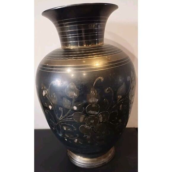 Handmade | Accents | Brass Flower Vase Wetched Flowers Made In Pakistan ...